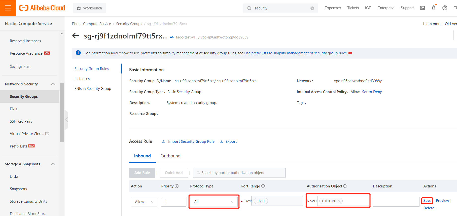Configuring the Security Group Rules | FortiADC Public Cloud 7.4.0 | Fortinet Document Library