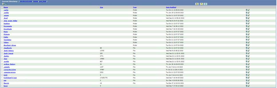 Launching a secret for the SFTP server using the Web SFTP launcher ...