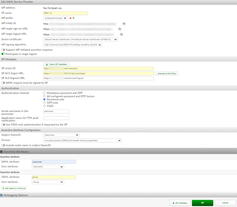 Configuring FortiAuthenticator as a SAML IdP | FortiPAM 1.4.0 | Fortinet Document Library