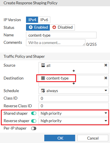 Traffic shaping based on HTTP response NEW | FortiProxy 7.6.3 ...