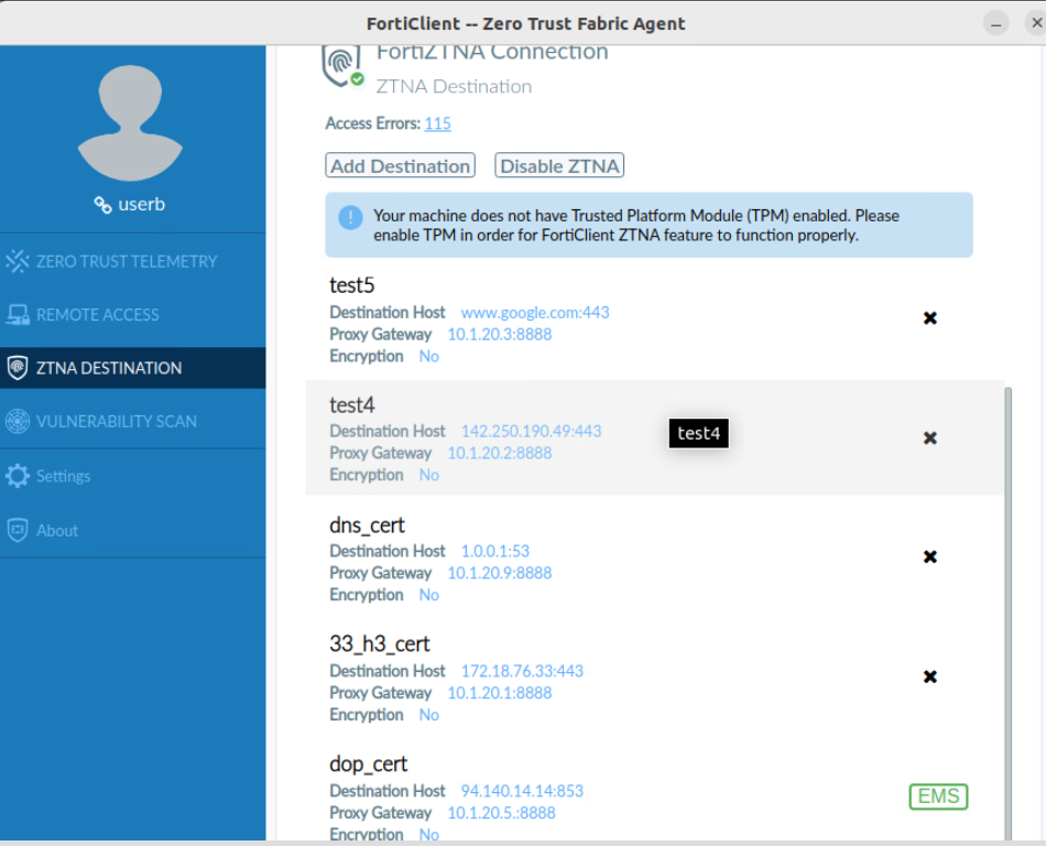 ZTNA for UDP traffic | FortiProxy 7.6.3 | Fortinet Document Library