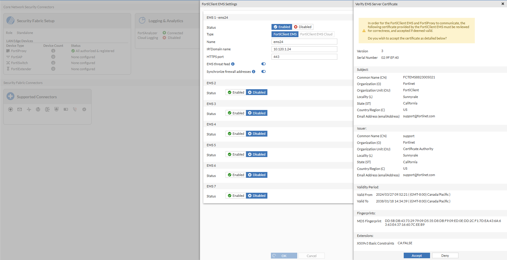Configuring FortiClient EMS | FortiProxy 7.6.3 | Fortinet Document Library
