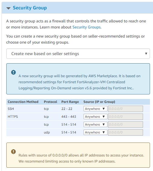 Deploying Vm Using 1 Click Launch Fortianalyzer Public Cloud 7 2 0