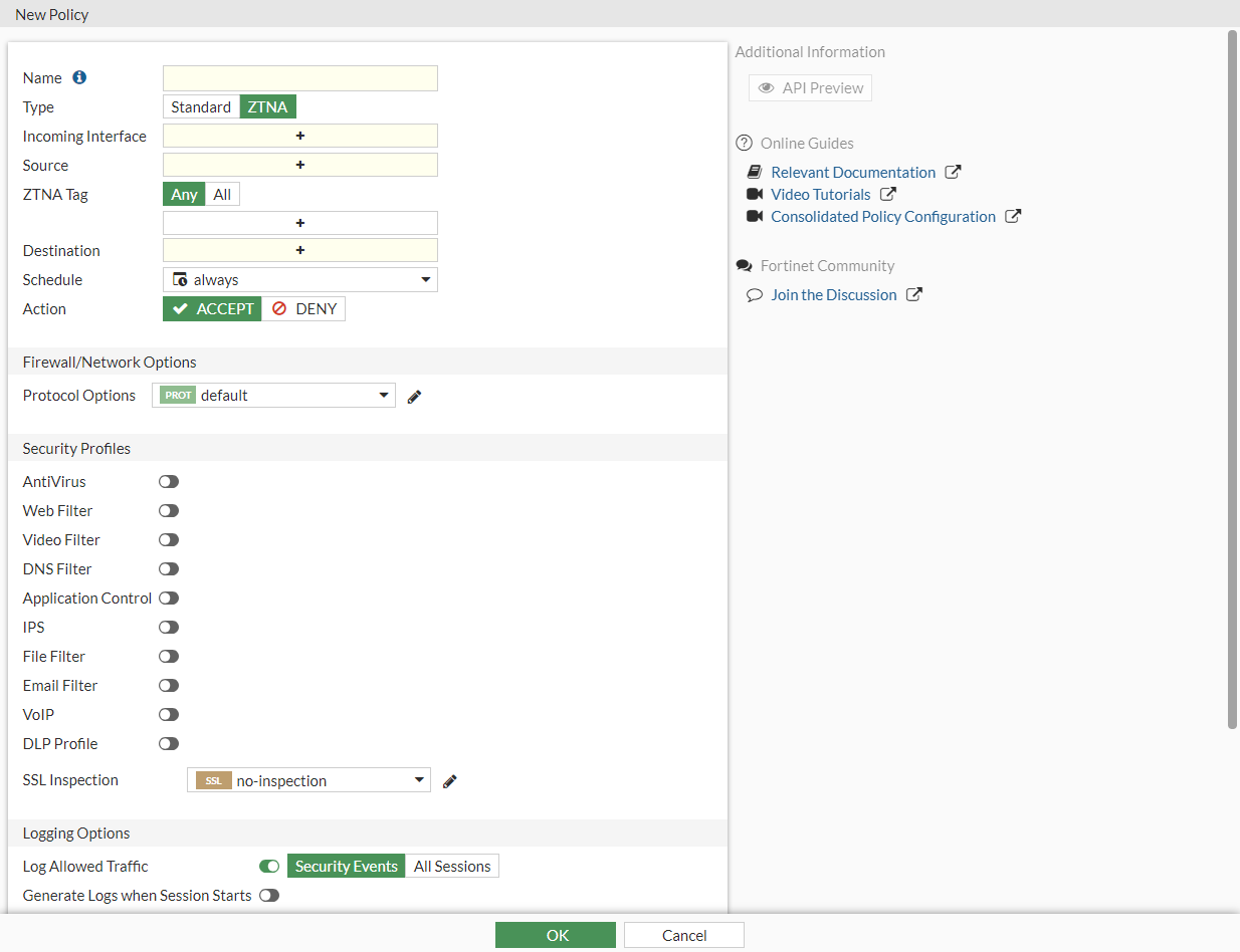 Full versus simple ZTNA policies | FortiGate / FortiOS 7.2.6 | Fortinet ...