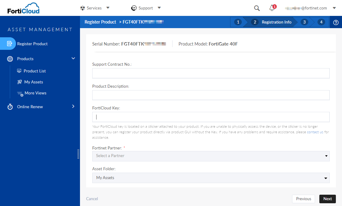 Registration | FortiGate / FortiOS 7.2.6 | Fortinet Document Library