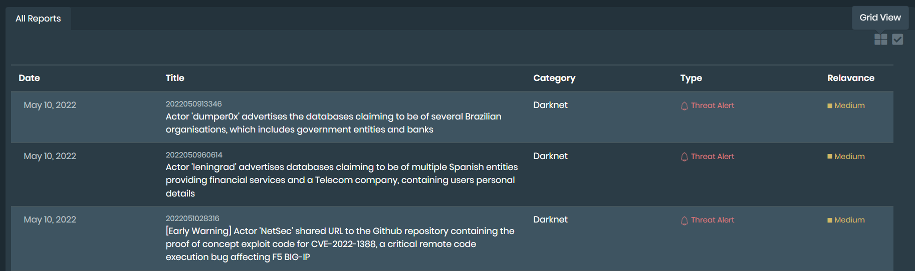 Viewing reports | FortiRecon 23.4.a | Fortinet Document Library