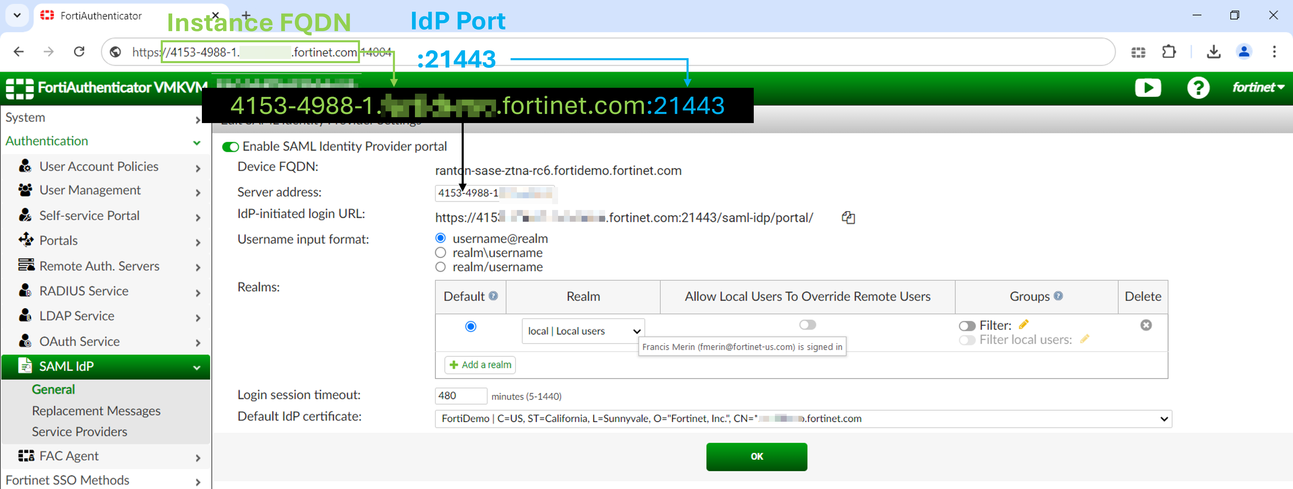 Configuring FortiSASE with FortiAuthenticator as SAML IdP for SSO | FortiSASE | Fortinet ...