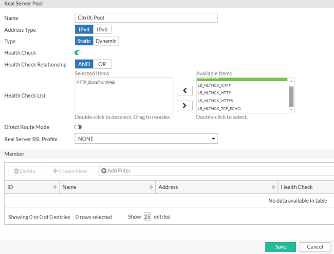 Real Server Pool configuration | FortiADC 7.6.0 | Fortinet Document Library