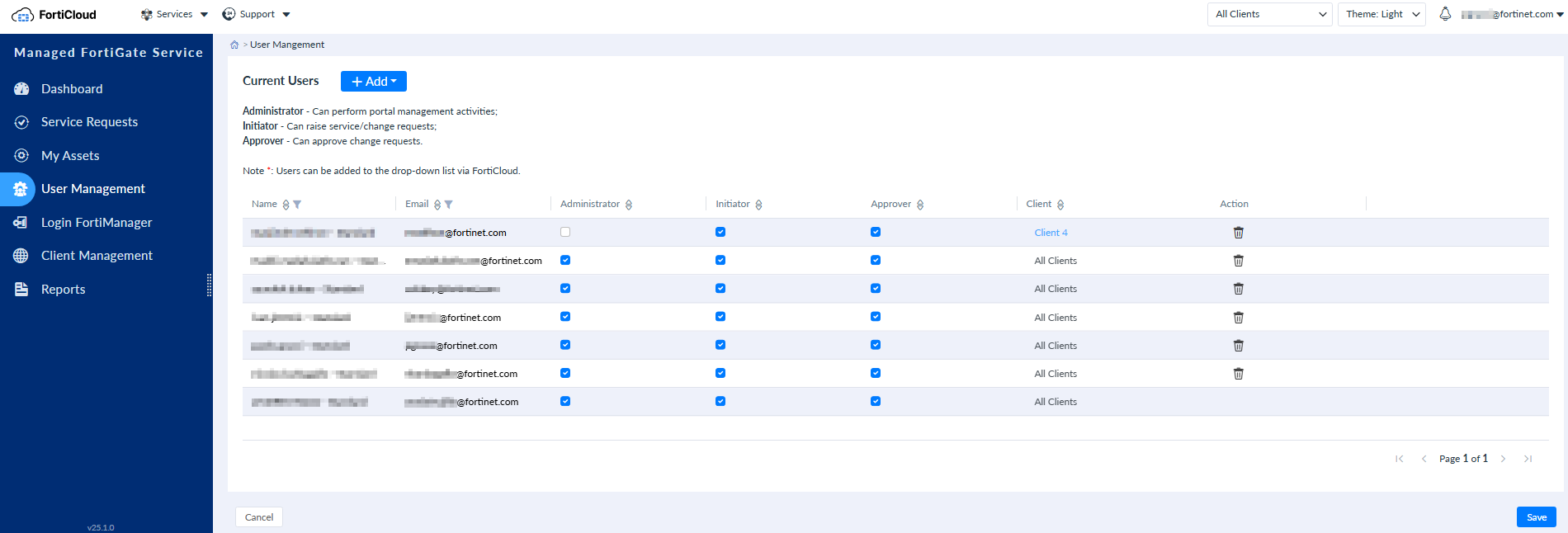 User Management | Managed FortiGate Service | Fortinet Document Library