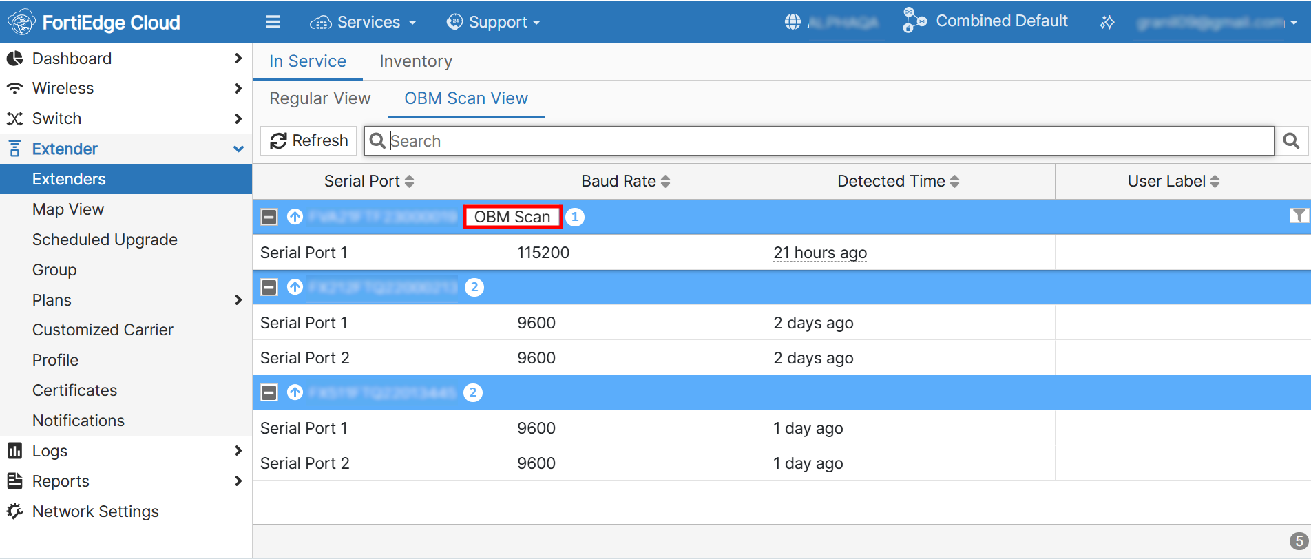 Improved Access to OBM Features for FortiExtenders | FortiEdge Cloud 25.1.0 | Fortinet Document ...