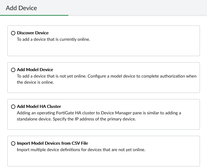 Adding online devices using Discover mode | FortiManager 7.4.7 ...