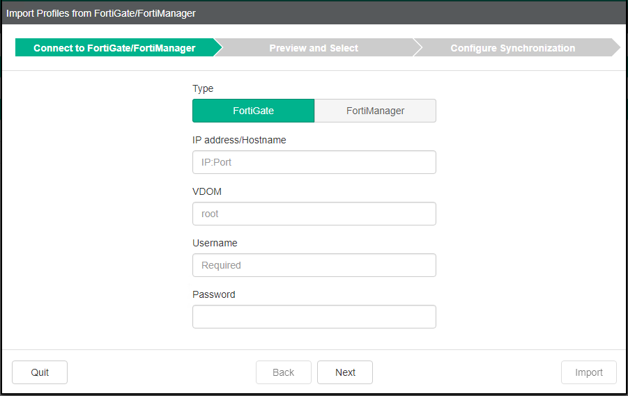 Importing a Web Filter profile from FortiOS or FortiManager ...