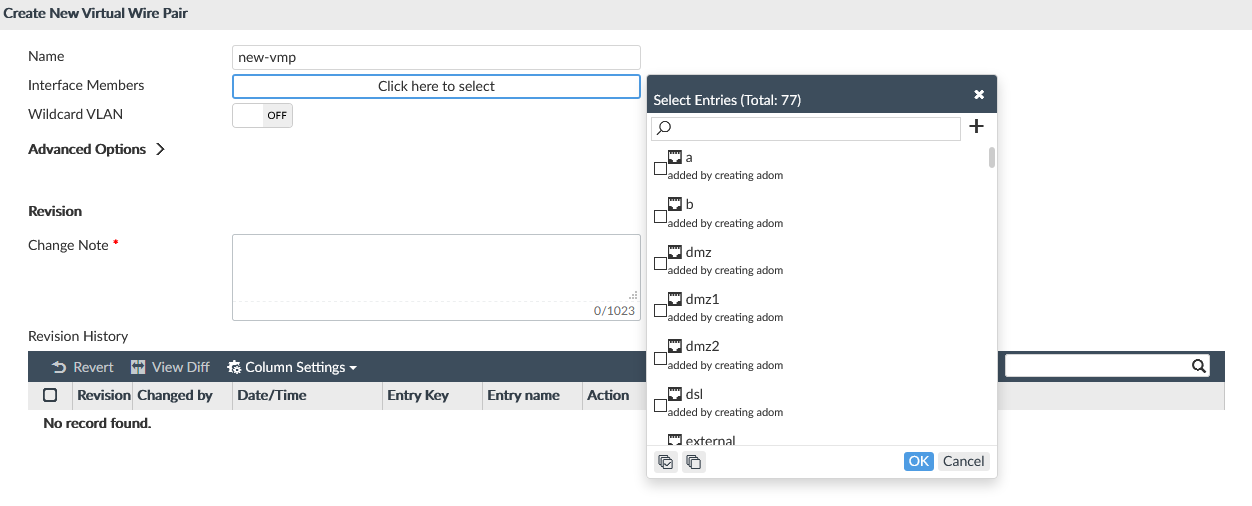 Creating virtual wire pairs | FortiManager 7.4.3 | Fortinet Document ...
