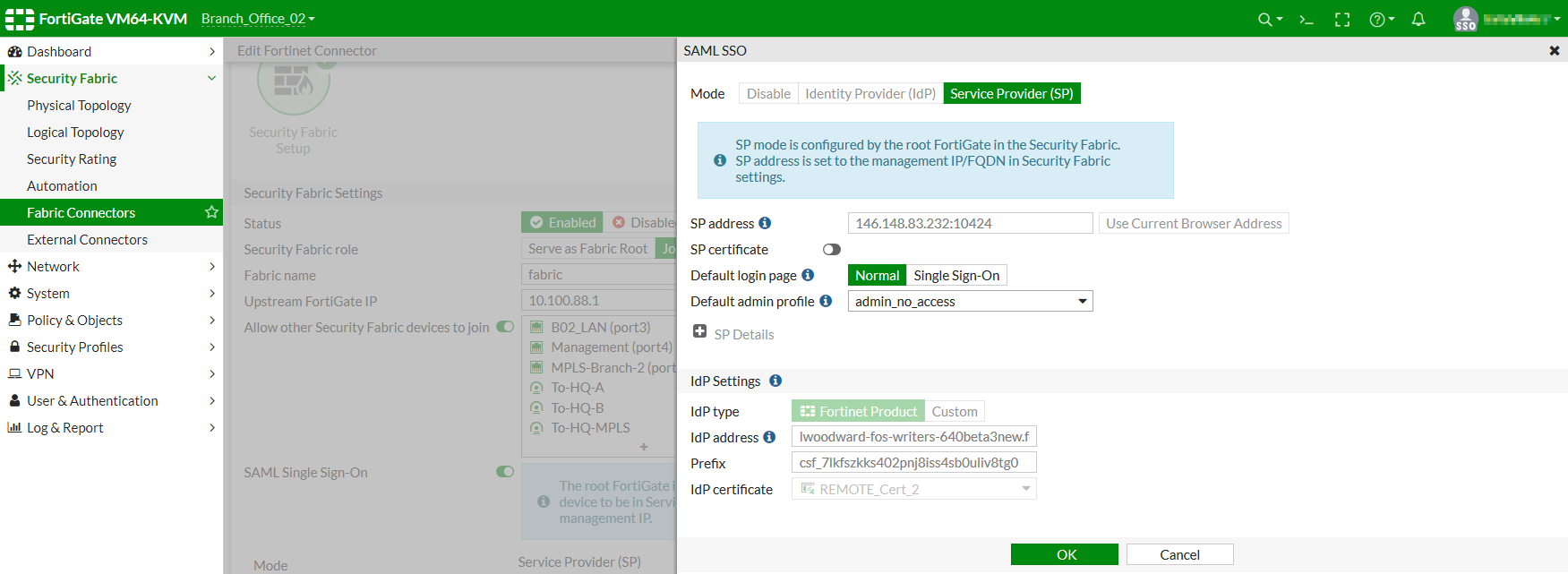 Configuring certificates for SAML SSO | FortiGate / FortiOS 6.4.15 ...