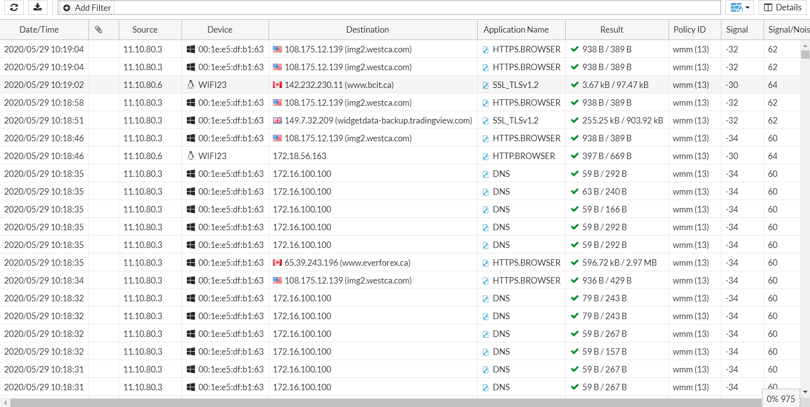 Logging the signal-to-noise ratio and signal strength per client | FortiGate / FortiOS 6.4.15 ...