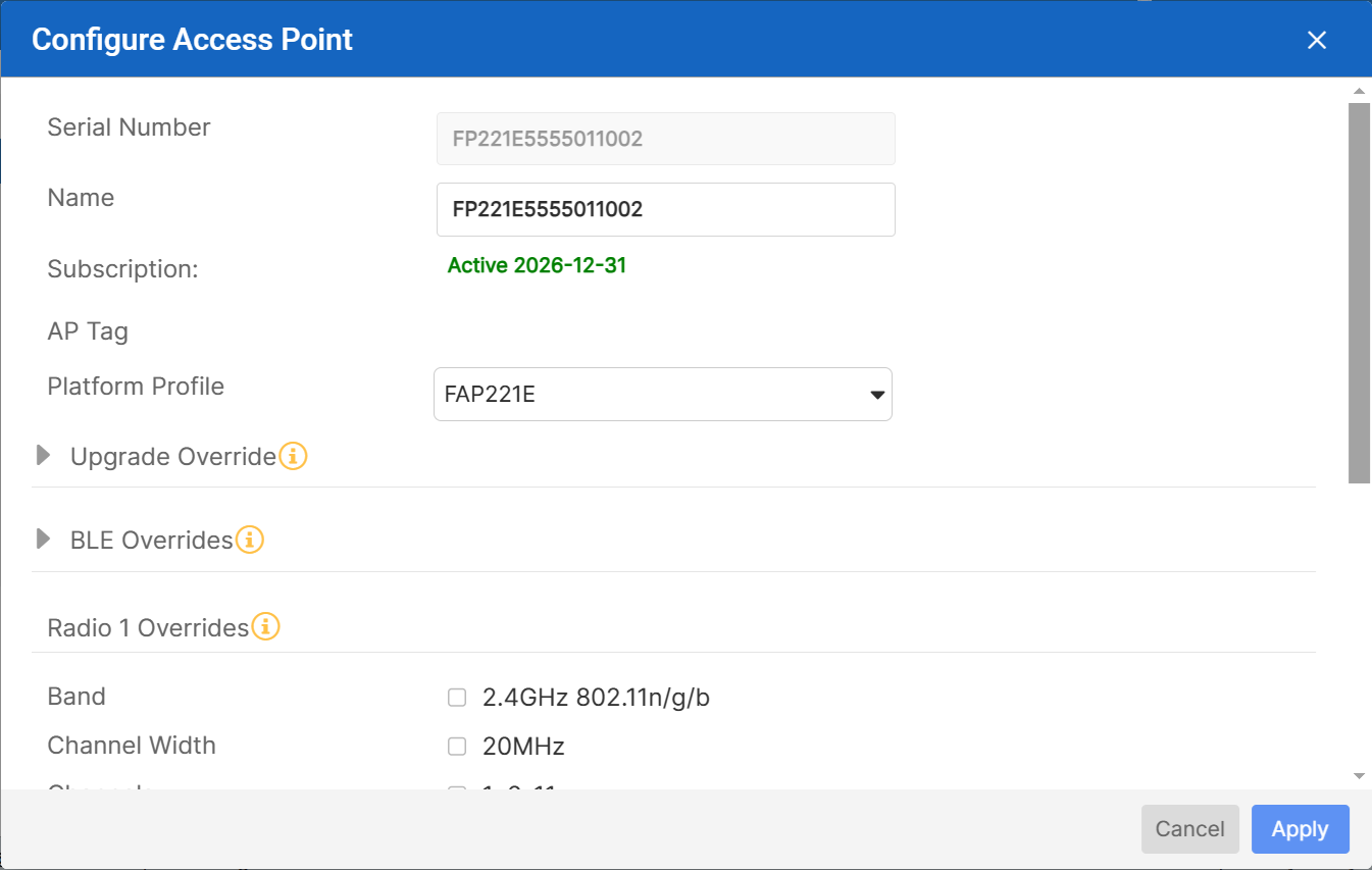 Configuring FortiAP settings | FortiEdge Cloud 25.1.0 | Fortinet Document Library