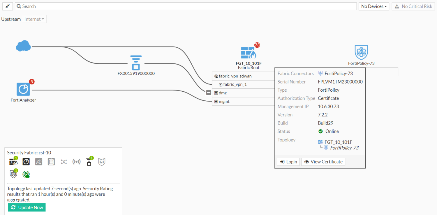 Add FortiPolicy as Security Fabric device 7.2.4 | FortiGate / FortiOS 7.2.0
