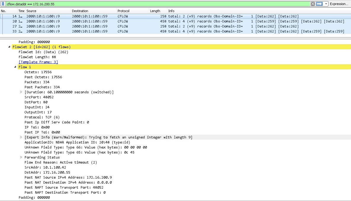 Send Netflow traffic to collector in IPv6 7.2.1 | FortiGate / FortiOS 7 ...