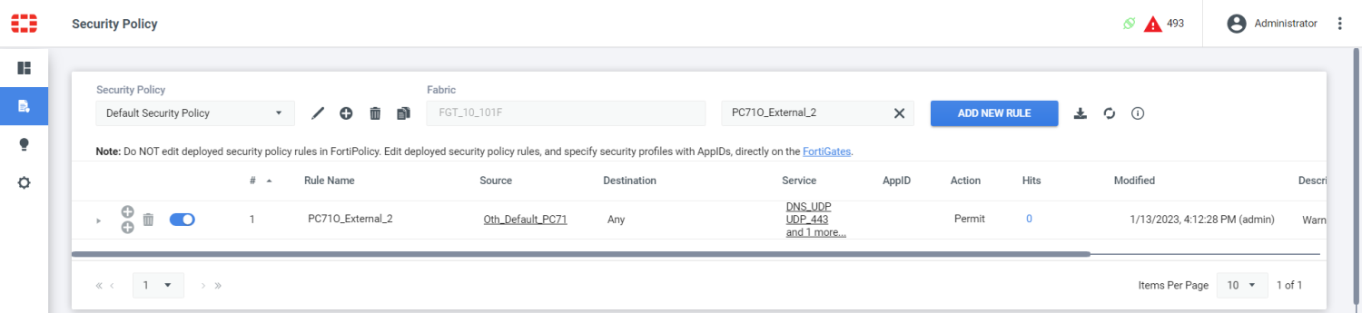 Add FortiPolicy as Security Fabric device 7.2.4 | FortiGate / FortiOS 7.2.0