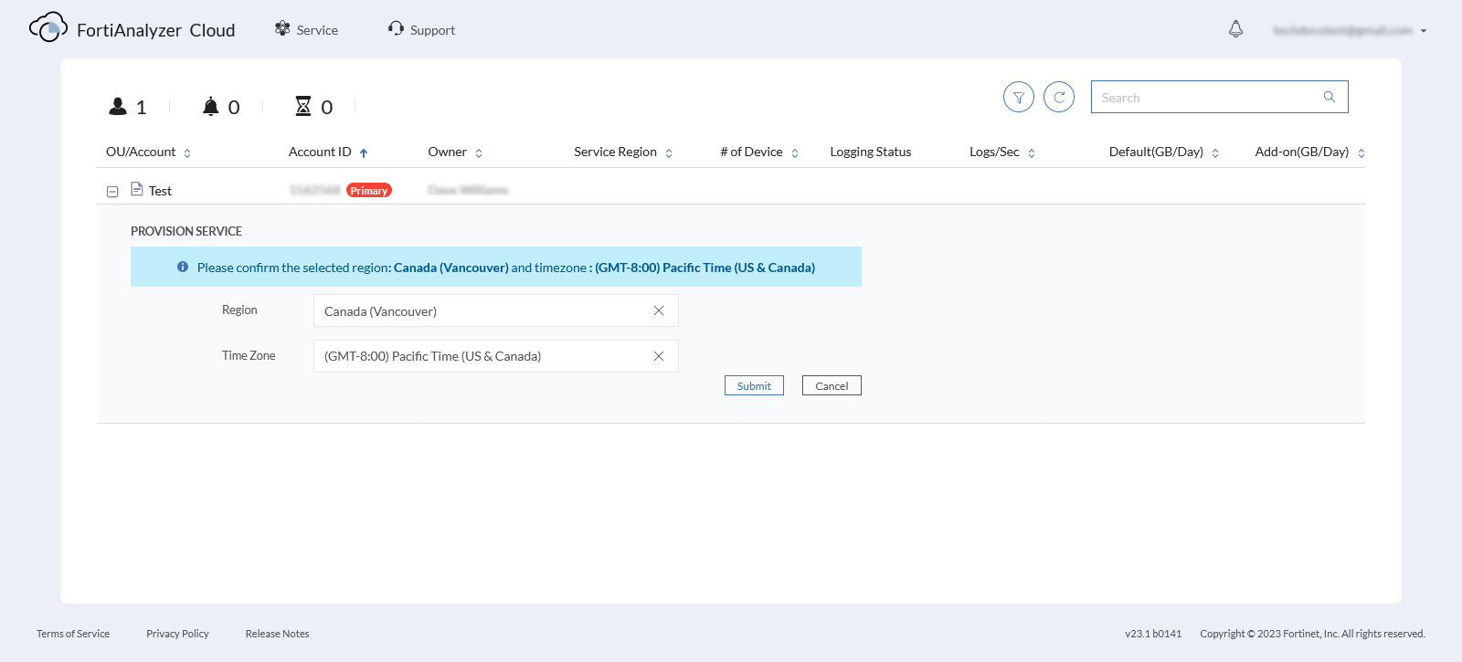 Deploying A Fortianalyzer Cloud Instance Fortianalyzer Cloud 7 2 8 Fortinet Document Library