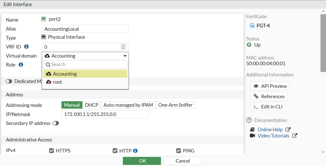 Inter-VDOM routing configuration example: Internet access | FortiGate ...