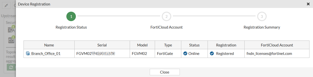 FortiCare Register button | FortiGate / FortiOS 7.4.8 | Fortinet ...