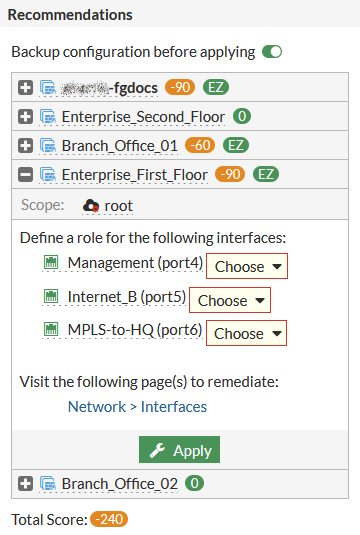 Security rating | FortiGate / FortiOS 7.4.8 | Fortinet Document Library