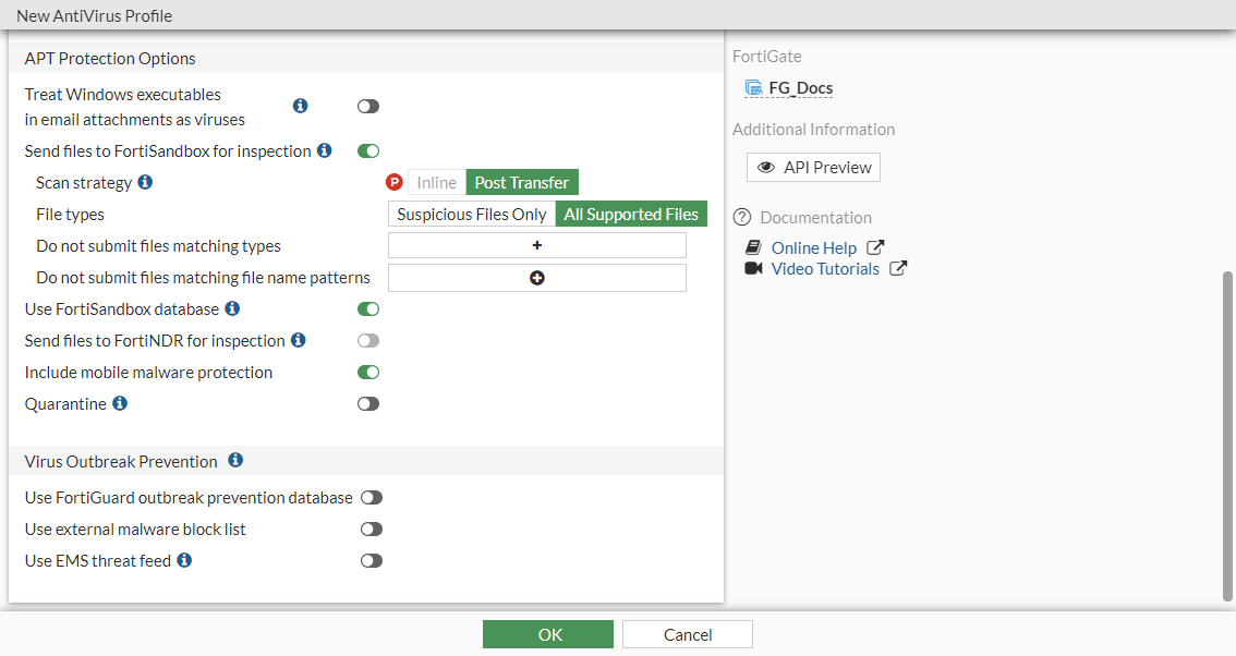 Using FortiSandbox post-transfer scanning with antivirus | FortiGate ...