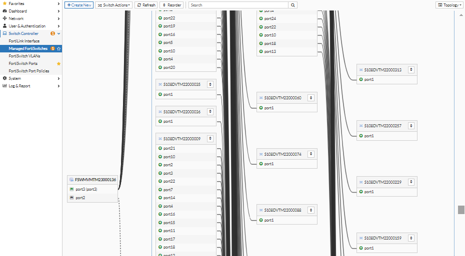 Managed FortiSwitch display | FortiSwitch Manager 7.2.5 | Fortinet ...