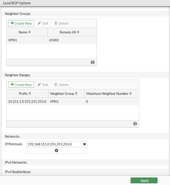 BGP configuration | FortiSASE 23.2.32