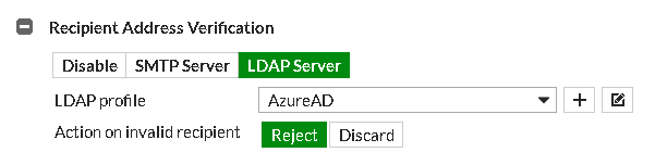 Configuring the FortiMail for recipient address verification | FortiMail Appliances and Virtual ...