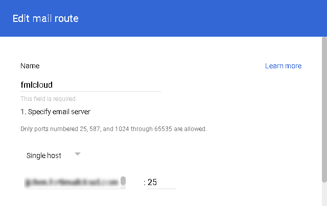 Add FortiMail as mail route host in Google Workspace | FortiMail 7.6.0 ...