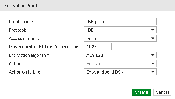 Configuring the encryption profile | FortiMail 7.6.0 | Fortinet ...