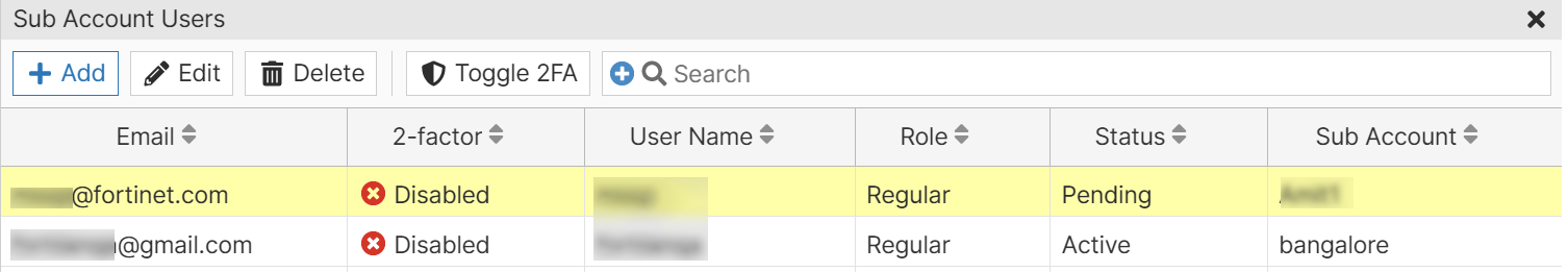 Adding Sub Account Users | FortiEdge Cloud 25.2.0 | Fortinet Document ...