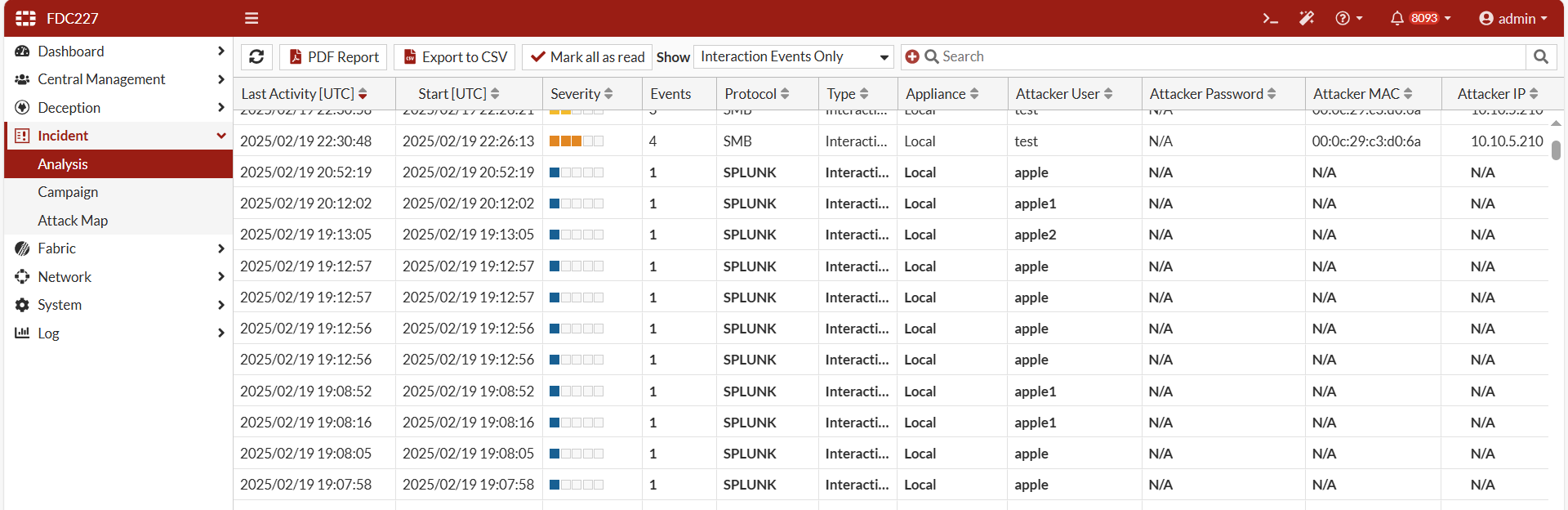Integration with Splunk Watch List | FortiDeceptor 6.1.0 | Fortinet ...