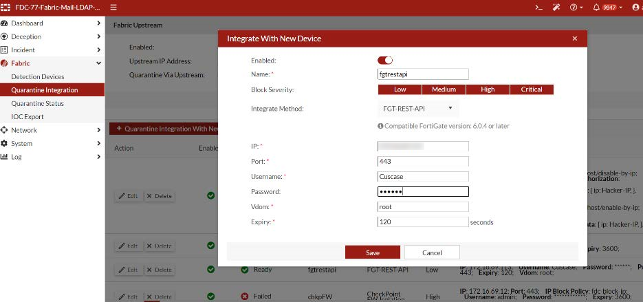 Integrate with FortiGate 6.0.3 to 7.2.3 over REST-API | FortiDeceptor 6 ...