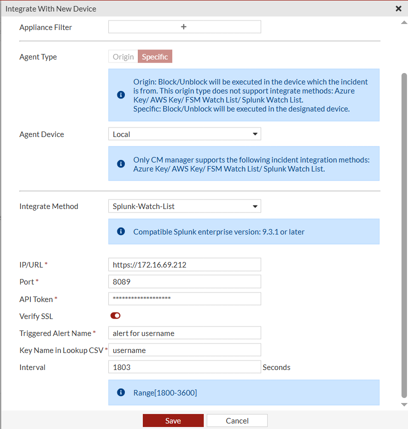 Integration with Splunk Watch List | FortiDeceptor 6.1.0 | Fortinet ...