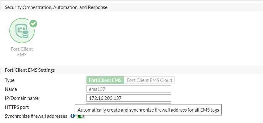 Synchronizing FortiClient EMS tags and configurations | FortiGate ...