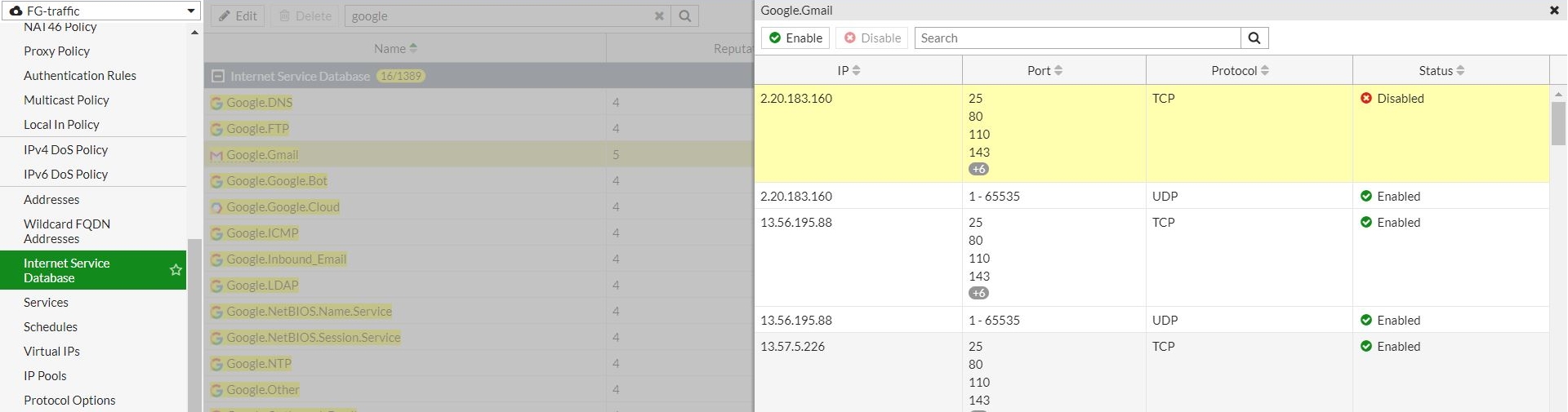 Using extension Internet Service in policy | FortiGate / FortiOS 6.4.4