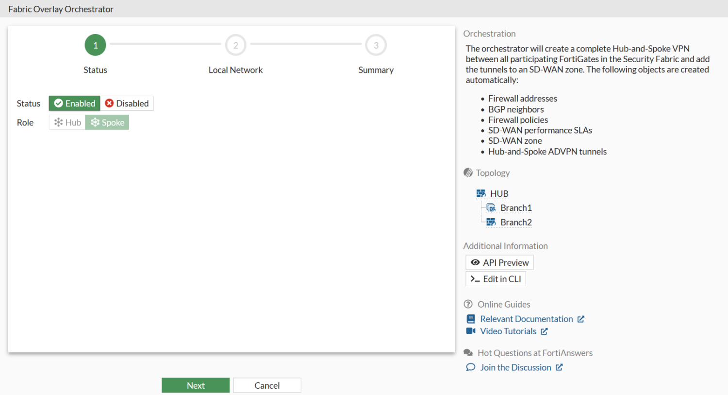Using the Fabric Overlay Orchestrator | FortiGate / FortiOS 7.4.7 | Fortinet Document Library