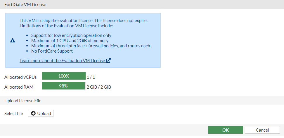 Permanent trial mode for FortiGate-VM | FortiGate / FortiOS 7.4.7 | Fortinet Document Library