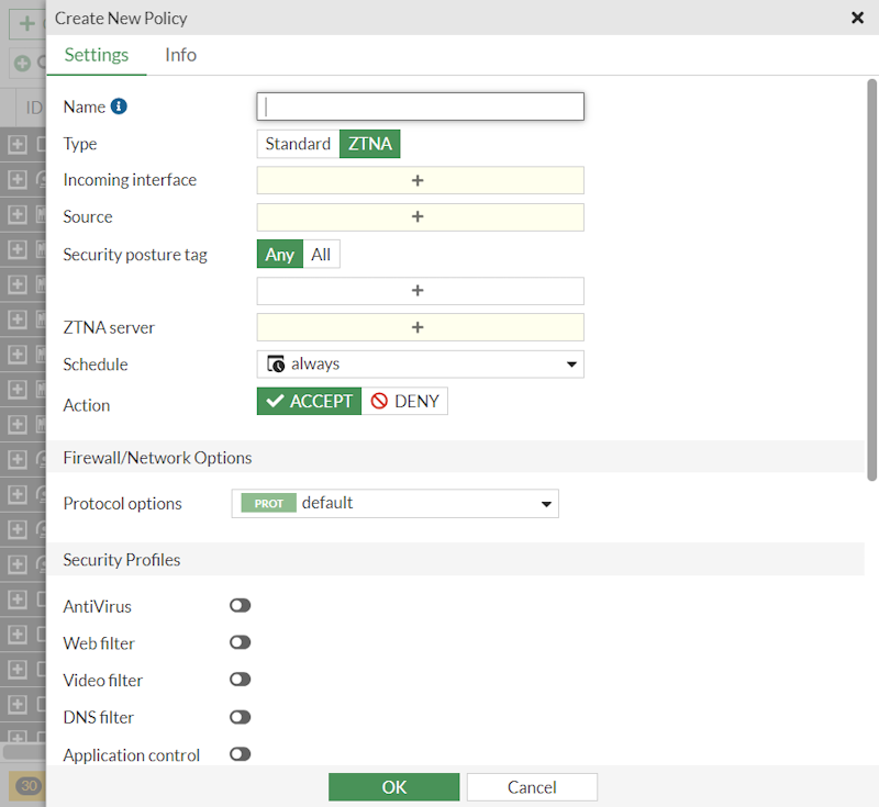 Full versus simple ZTNA policies | FortiGate / FortiOS 7.4.7 | Fortinet ...