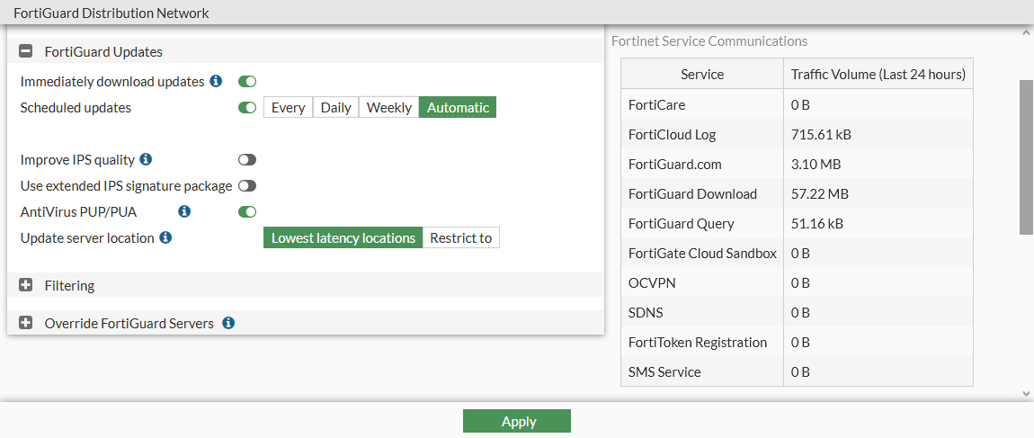 Automatic updates | FortiGate / FortiOS 7.4.7 | Fortinet Document Library
