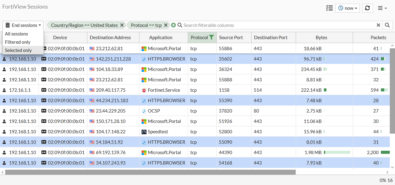 FortiView Sessions | FortiGate / FortiOS 7.4.7 | Fortinet Document Library