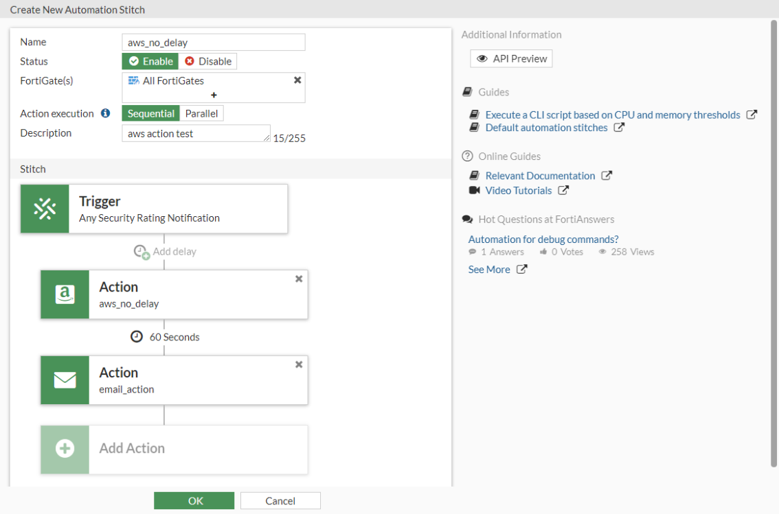 Creating automation stitches | FortiGate / FortiOS 7.4.7 | Fortinet ...