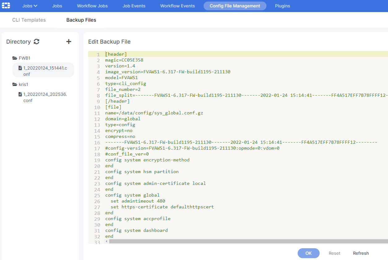 Managing config files | FortiWeb 7.4.0 | Fortinet Document Library
