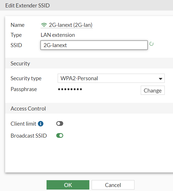 FortiExtender SSIDs | FortiExtender 7.6.2 | Fortinet Document Library