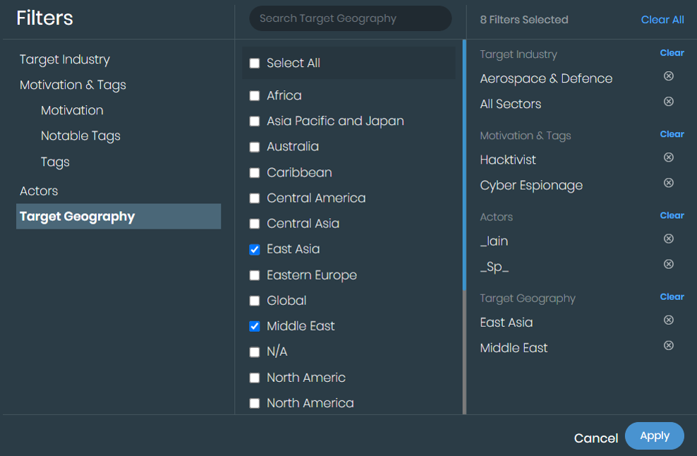 Filtering analyst reports | FortiRecon 24.3.a | Fortinet Document Library