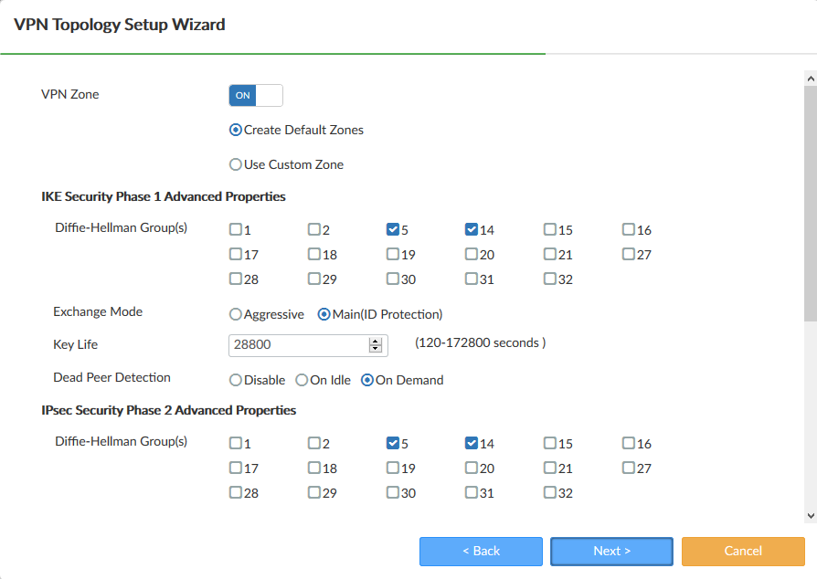 VPN Setup Wizard supports device groups | FortiManager 7.4.1 | Fortinet ...