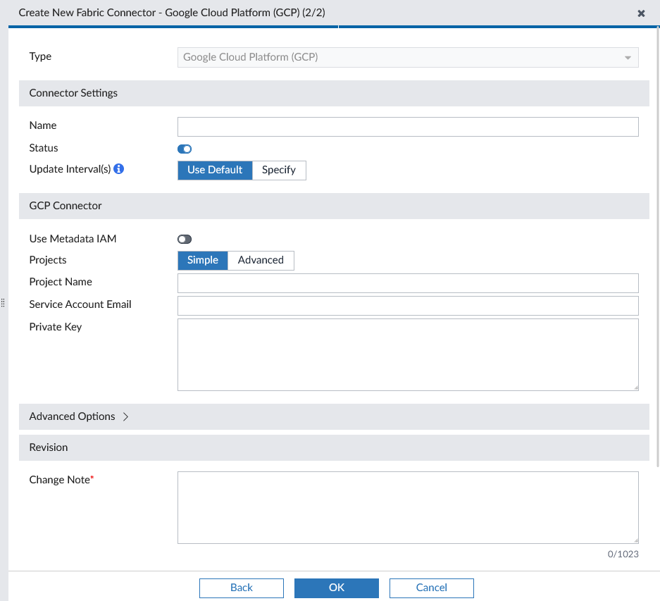 Creating Google Cloud Platform connector | FortiManager 7.4.1 ...